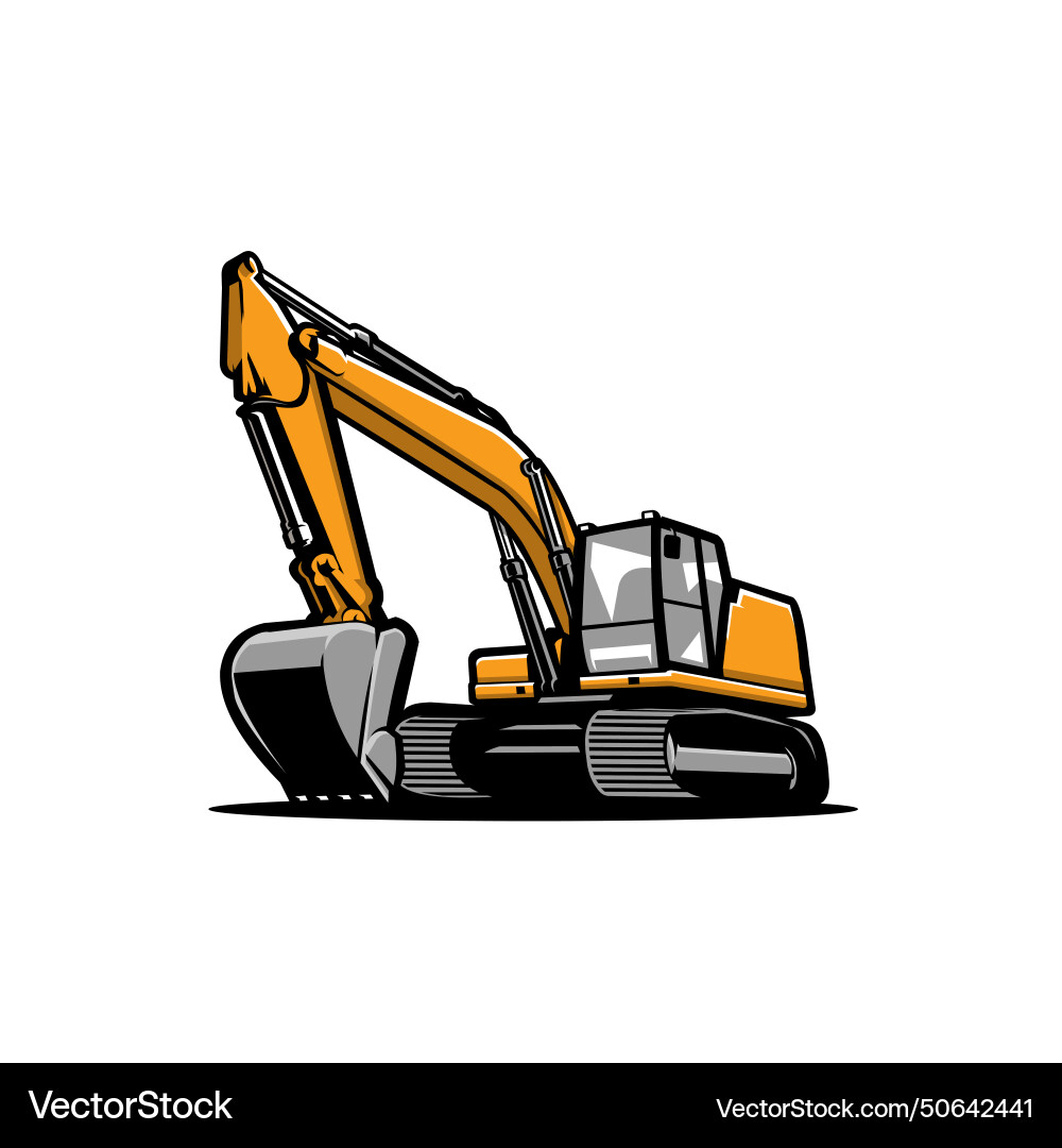 Excavator art isolated Royalty Free Vector Image