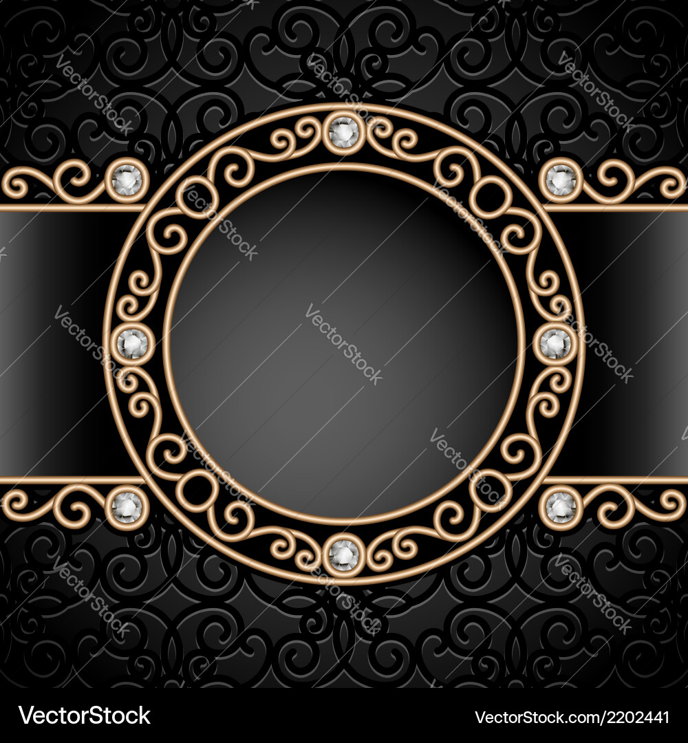 Gold jewelry vignette Royalty Free Vector Image