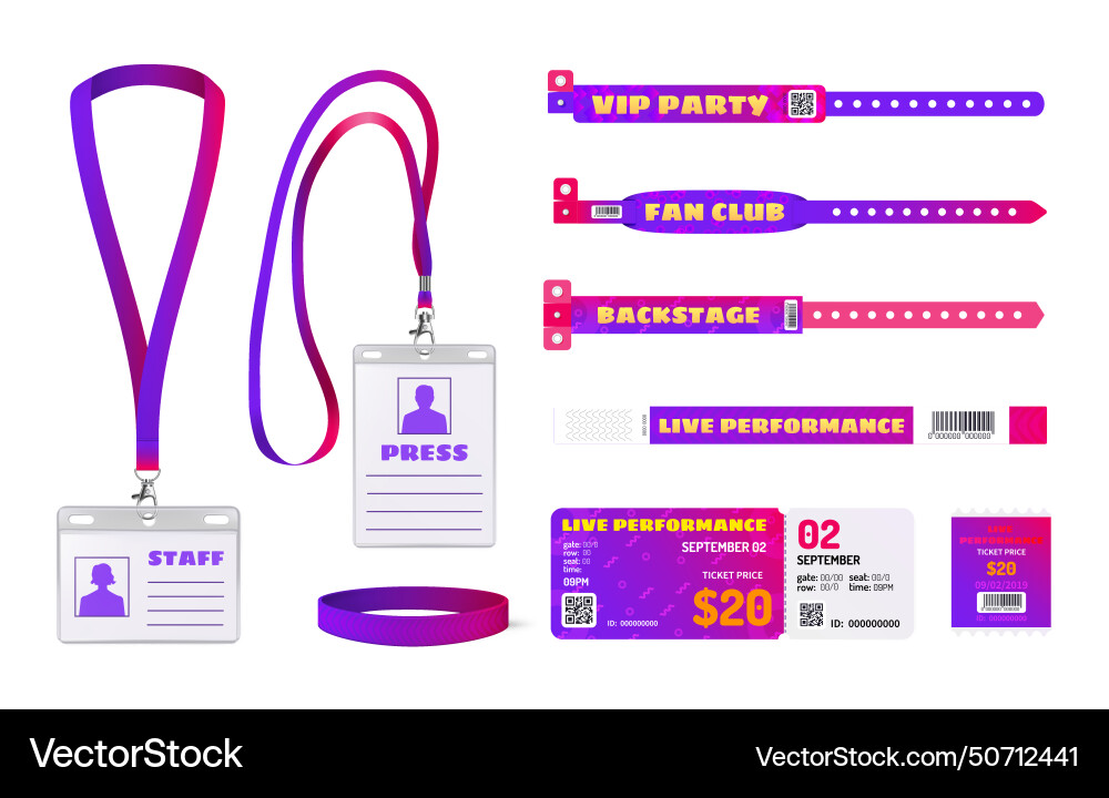 Id cards realistic set Royalty Free Vector Image