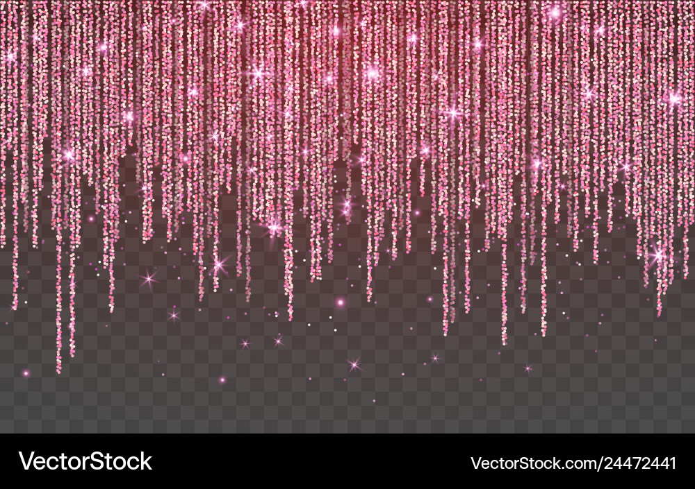 Pink glitter sparkle on a transparent background Vector Image
