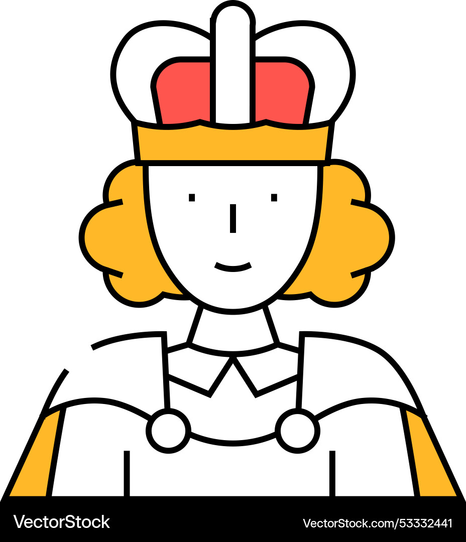 Queen fairy tale icon color Royalty Free Vector Image