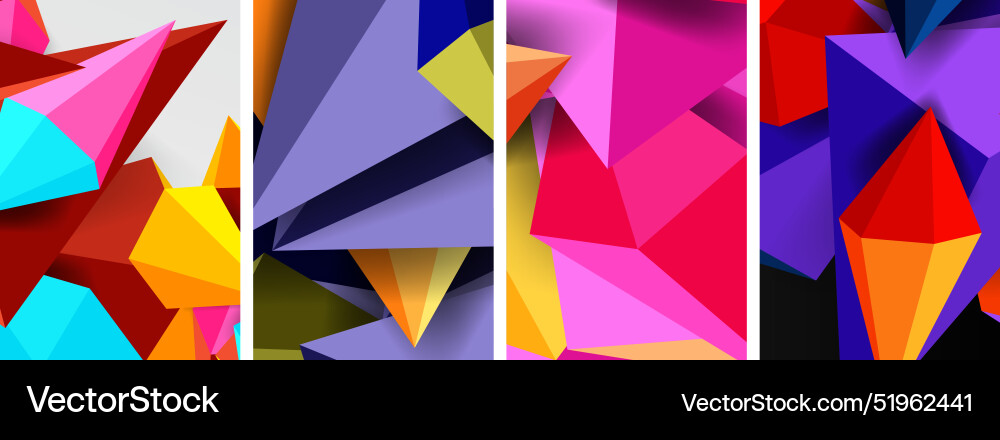 Triangle abstract concepts poster set – Royalty-Free Vector | VectorStock