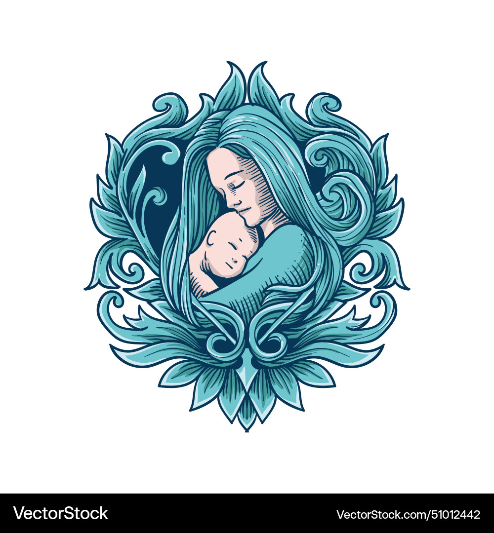 Baby and mom Royalty Free Vector Image - VectorStock