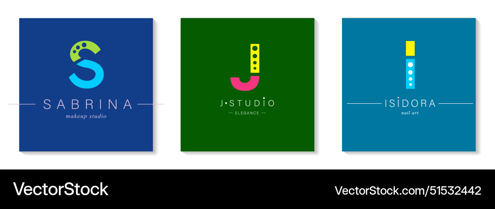 Bundle minimalistic logos monogram of letters s Vector Image