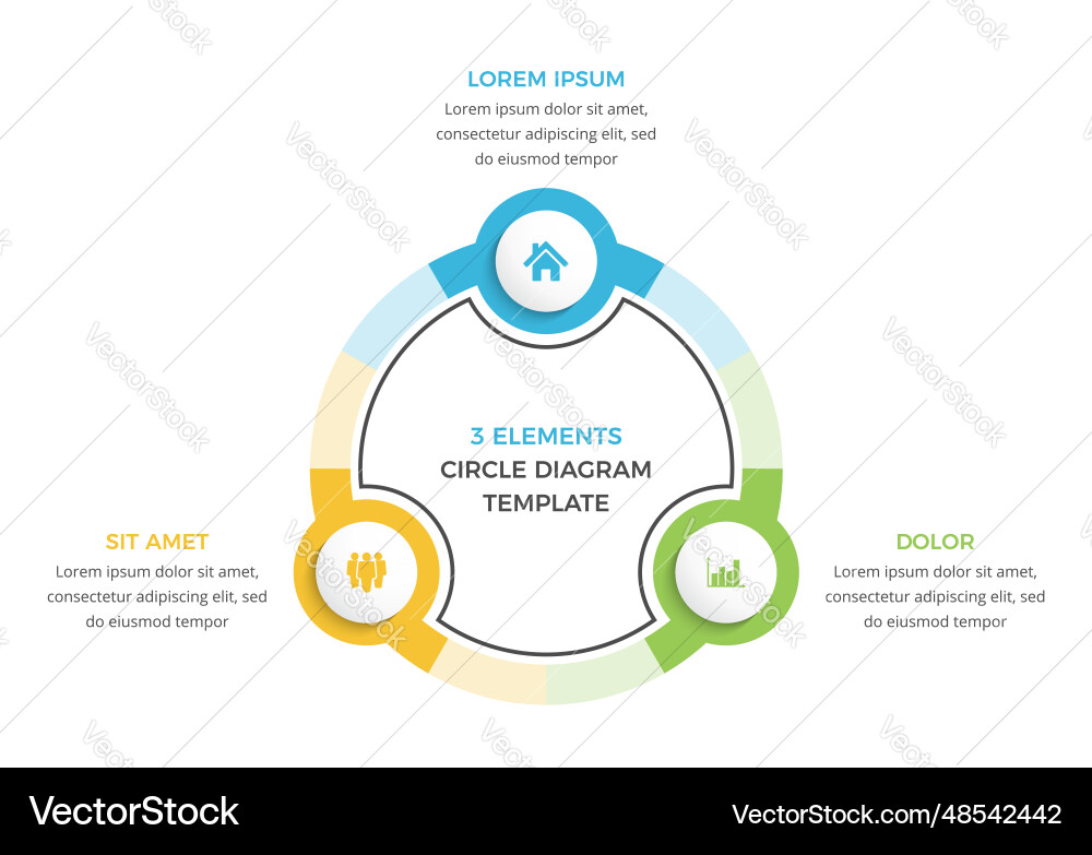 Circle infographic template - three elements Vector Image