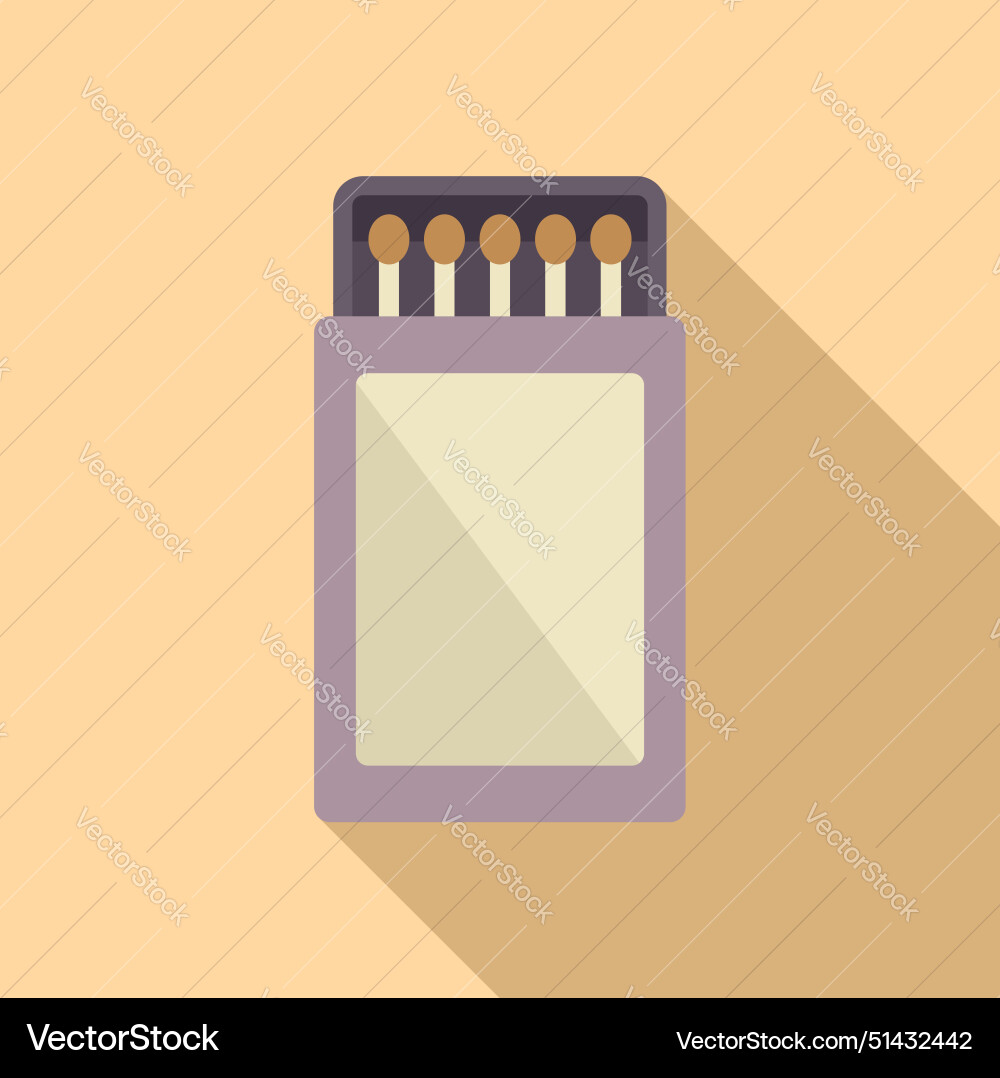 Flat design of a matchbox Royalty Free Vector Image