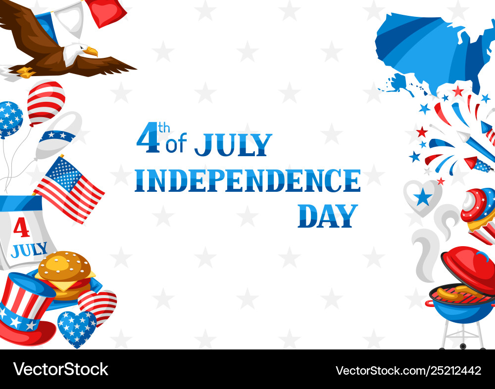 Fourth July Independence Day Greeting Card Vector Image