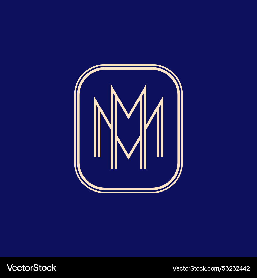 Mm initial letter monogram identity logo template Vector Image