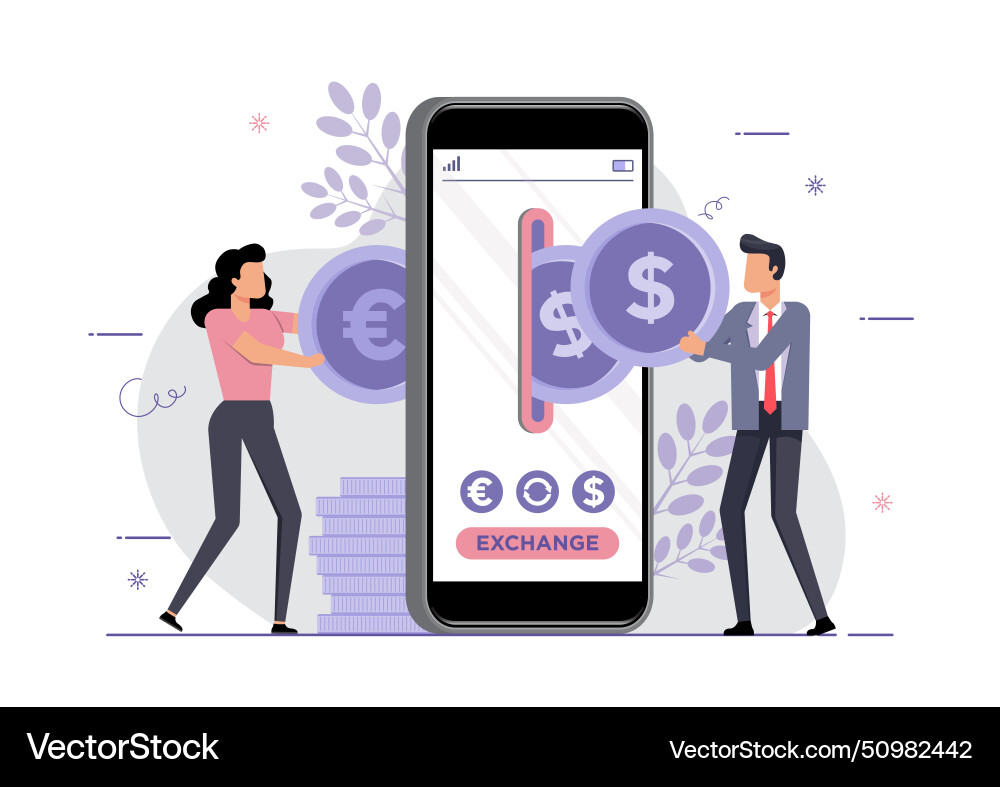 Money exchange Royalty Free Vector Image - VectorStock