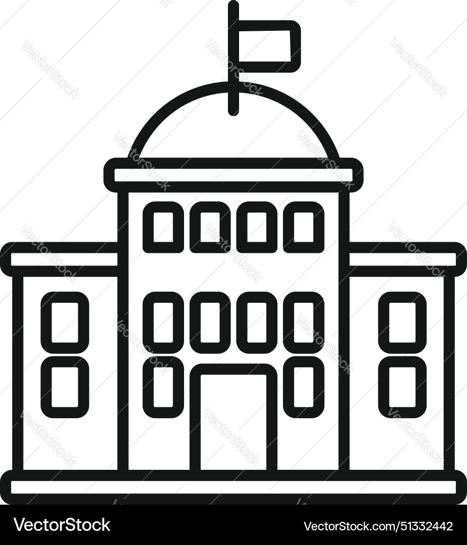 Simple line icon representing a government Vector Image