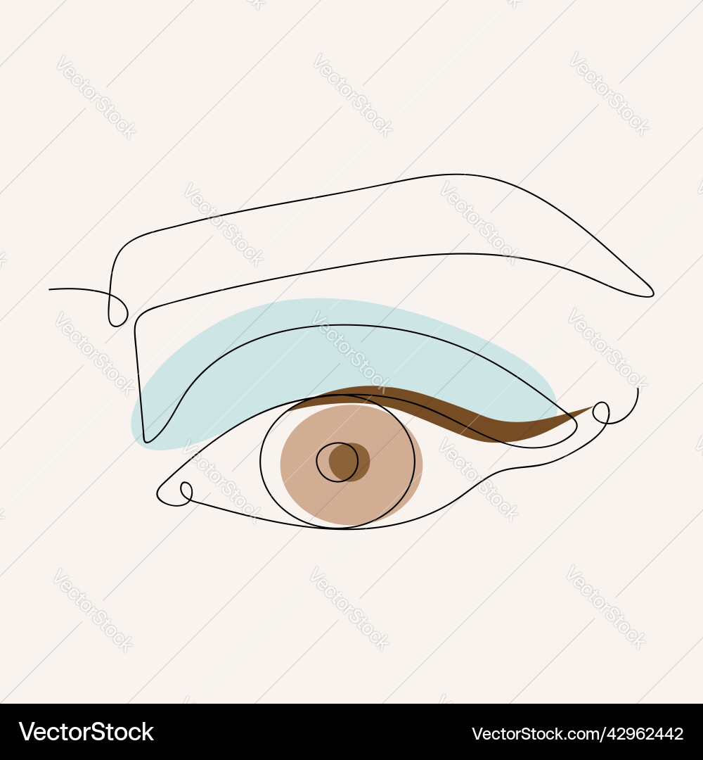 Woman eye one line drawing Royalty Free Vector Image