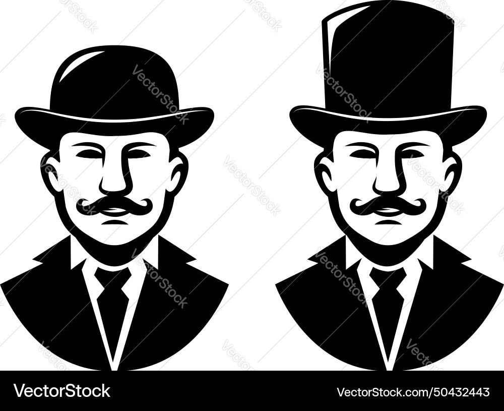 A gentleman in vintage hat Royalty Free Vector Image