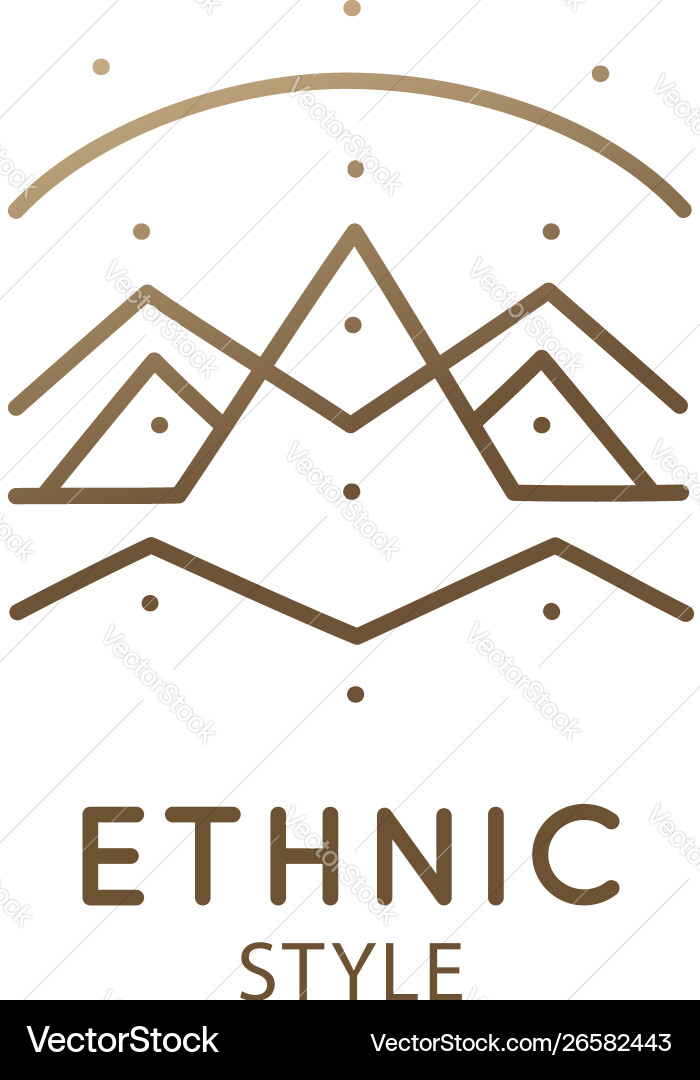 Abstract sacred symbol mountain pyramides logo Vector Image