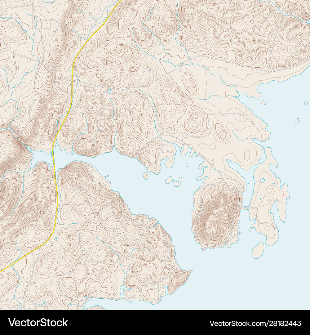 Coastal topographic map Royalty Free Vector Image