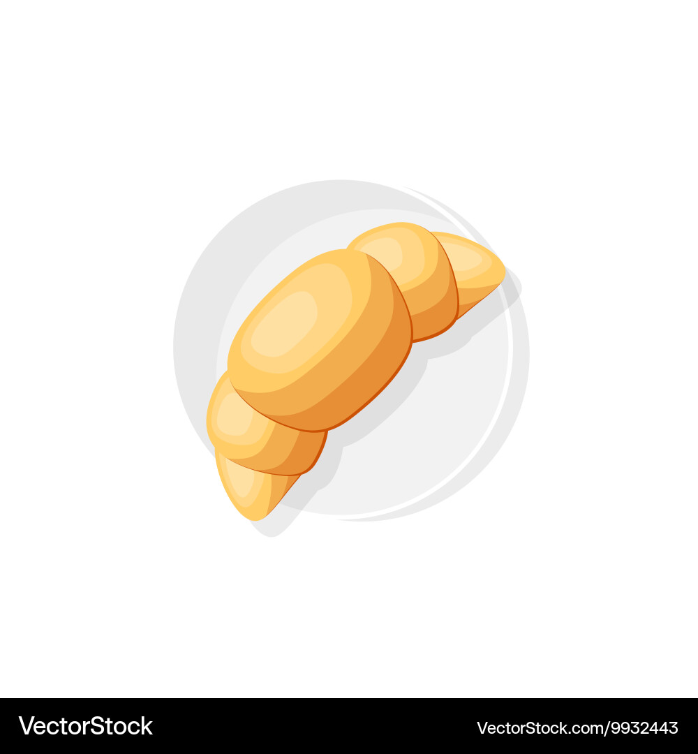 Croissant in a flat style food office breakfast Vector Image