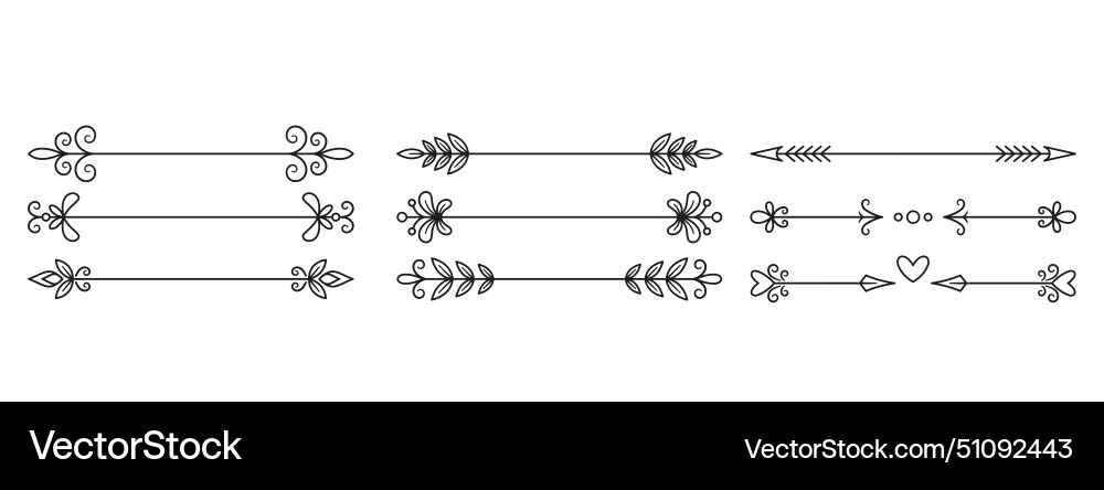 Decorative text dividers isolated Royalty Free Vector Image