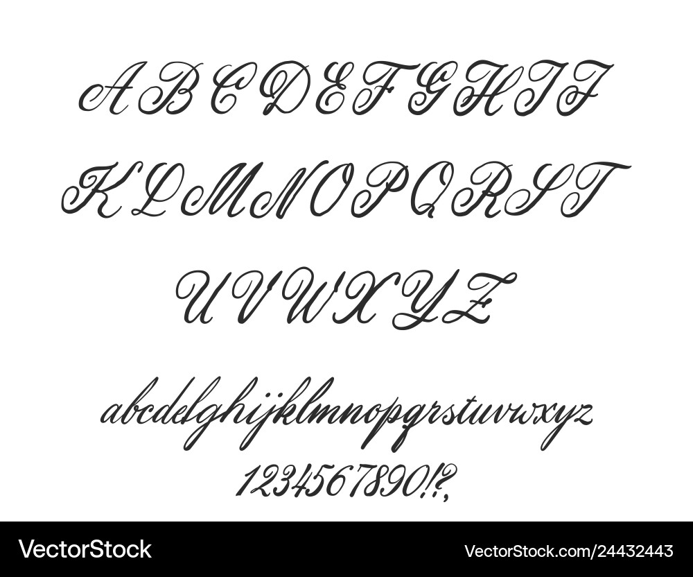 Latin alphabet classical calligraphy and lettering