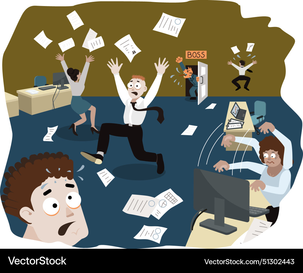 Nervous situation in the office Royalty Free Vector Image