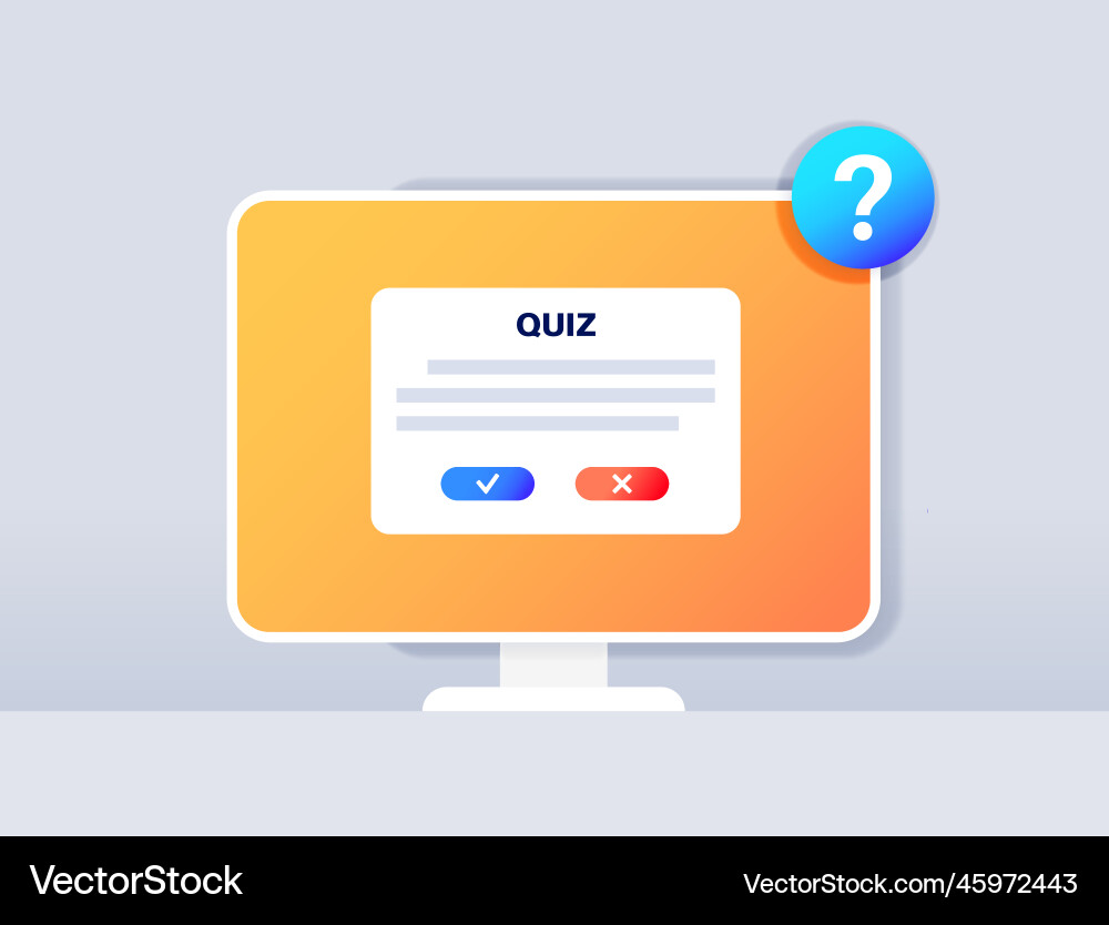 Online Quiz Form Concept Royalty Free Vector Image