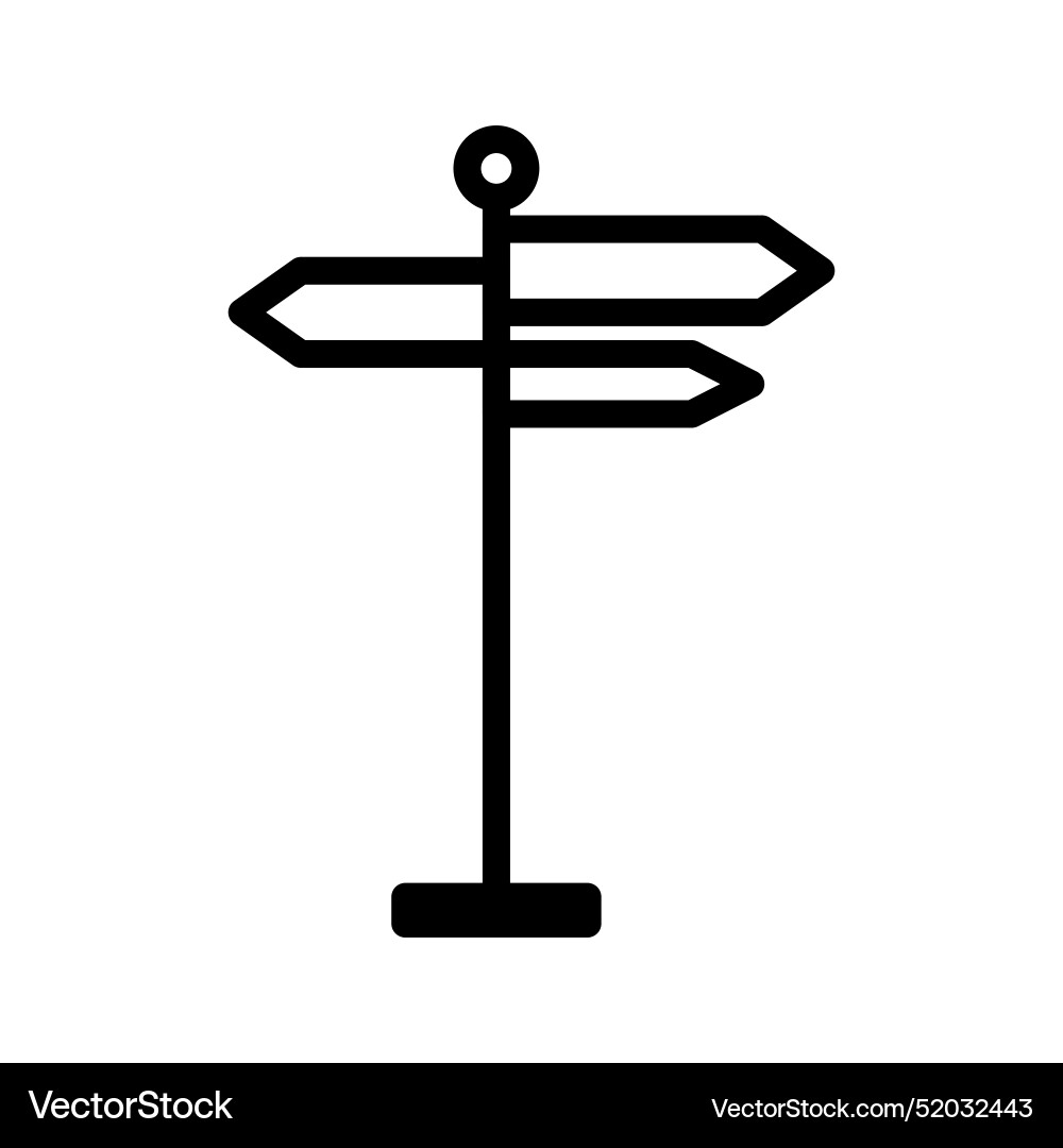 Signpost icon linear logo mark in black and white Vector Image