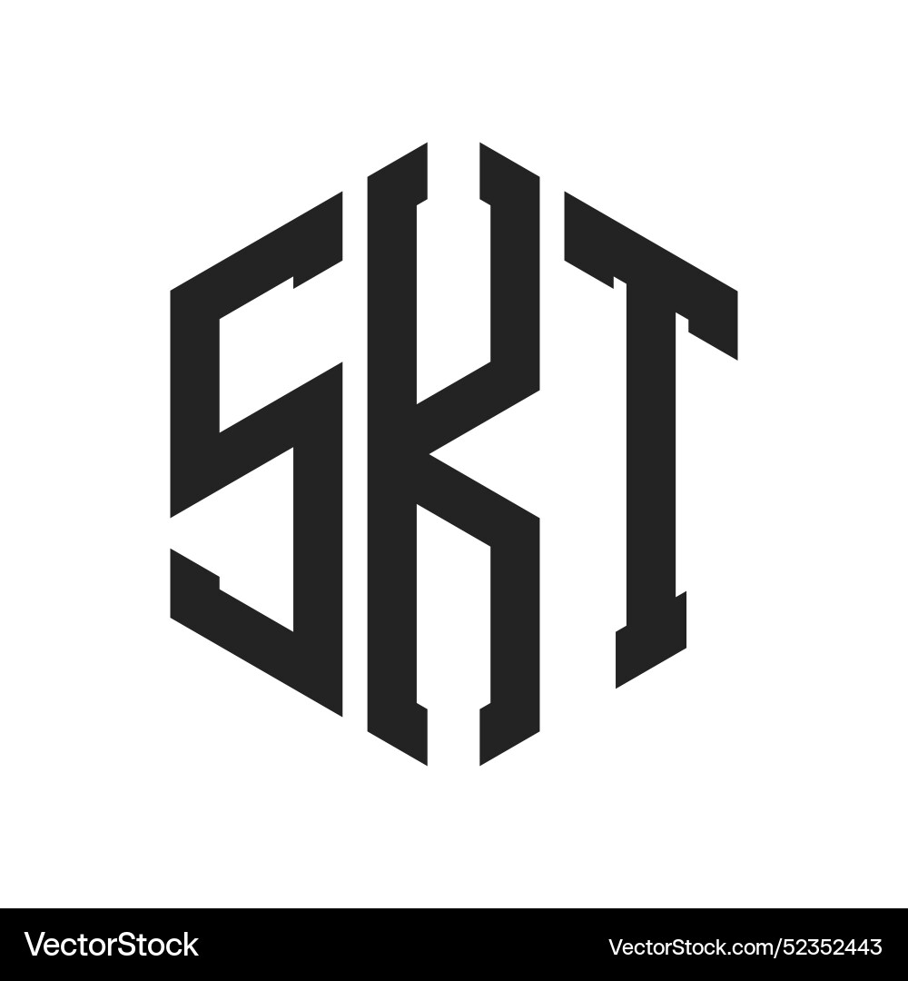 Skt logo design initial letter monogram Royalty Free Vector