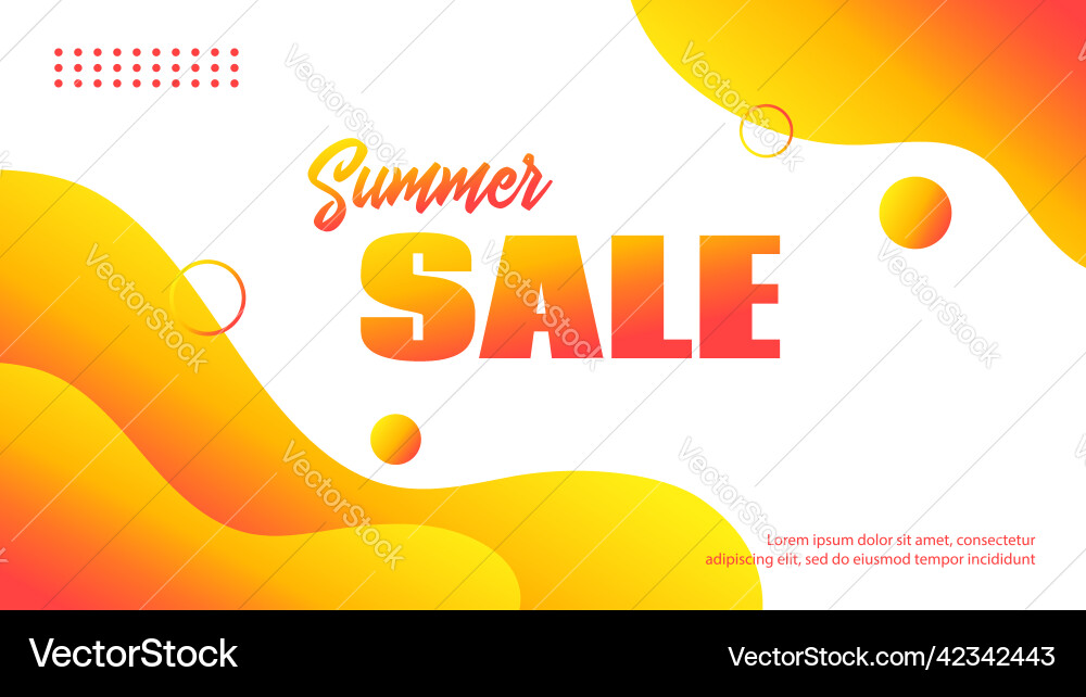 Summer sale liquid yellow banner abstract Vector Image