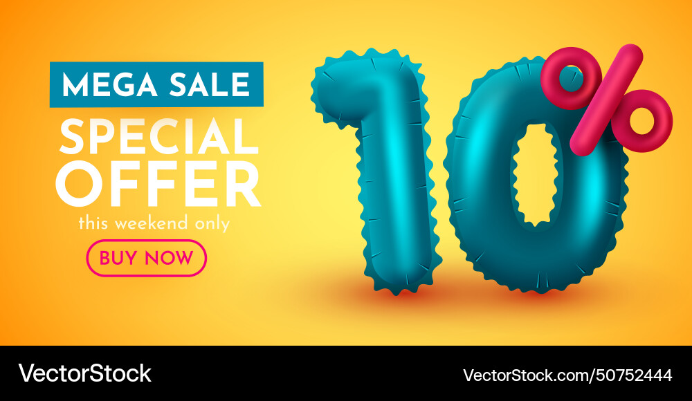 10 percent off discount creative composition Vector Image