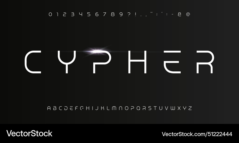 Abstract minimal alphabet sleek sans letters Vector Image