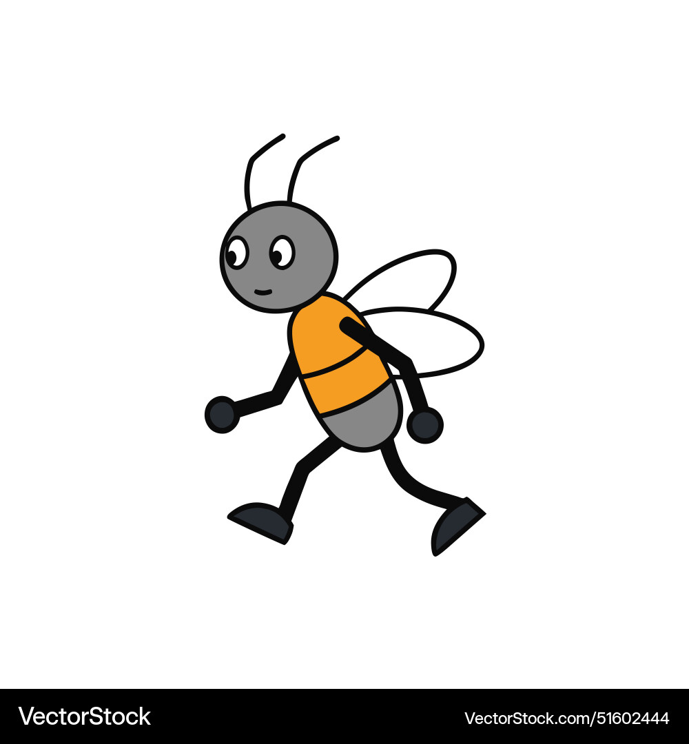 Ashy mining bee smiles icon Royalty Free Vector Image