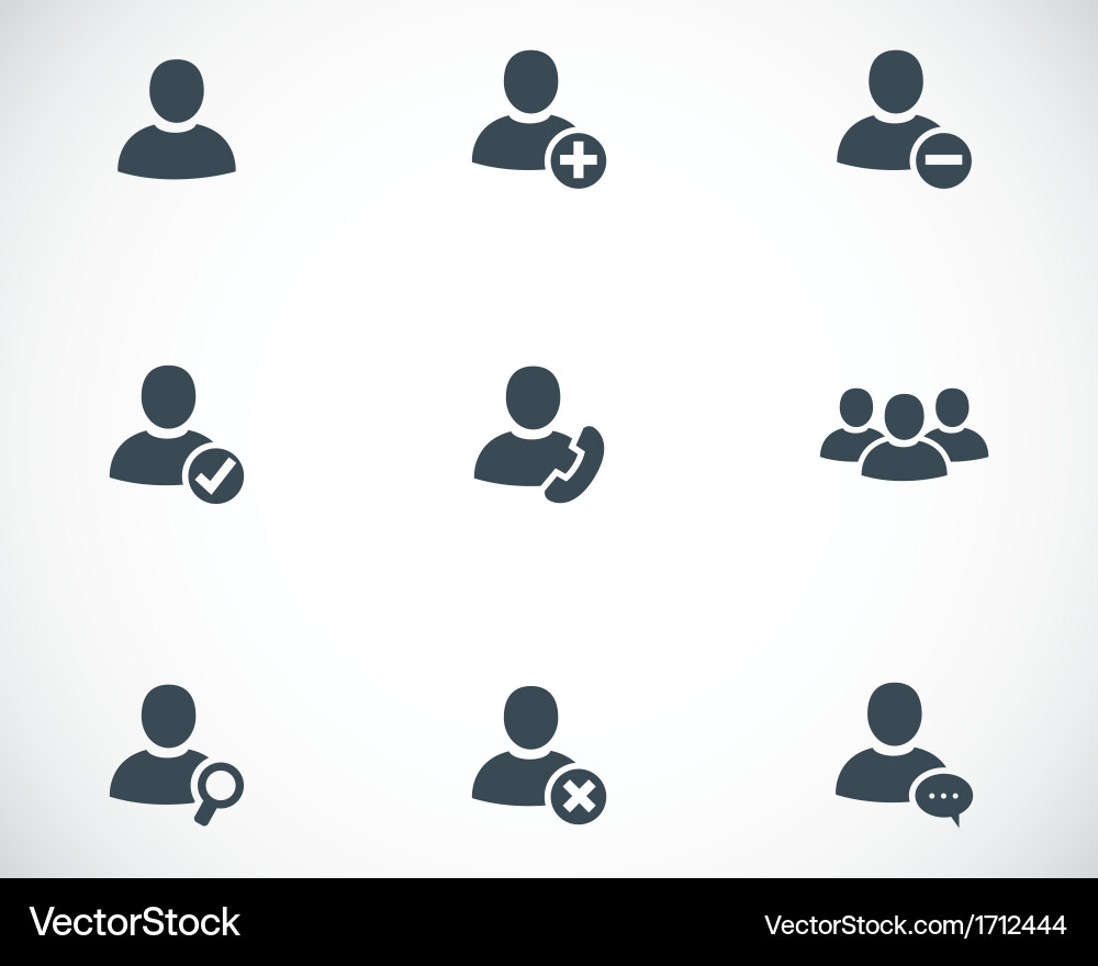 Black people icons set Royalty Free Vector Image