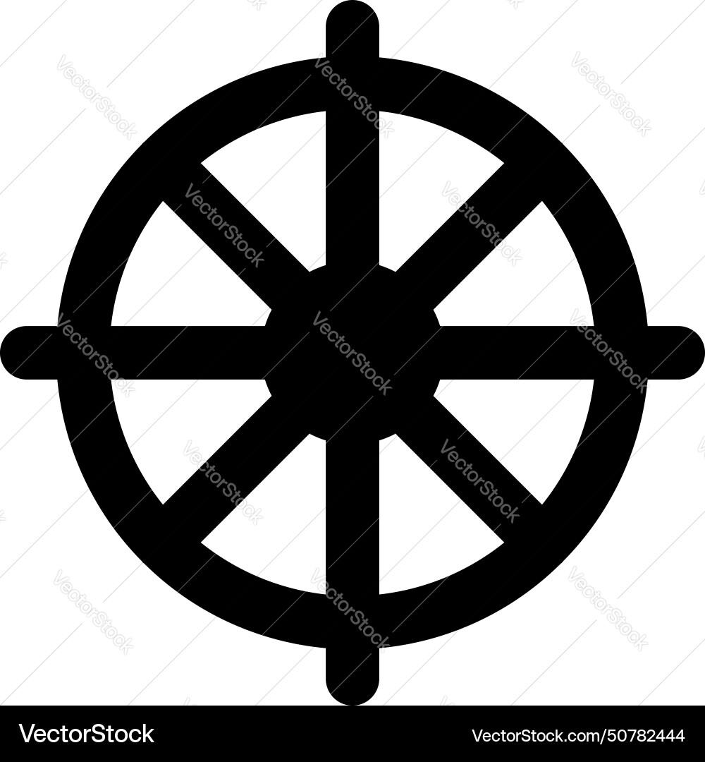 Buddhist wheel dharmas mystical religious symbol Vector Image