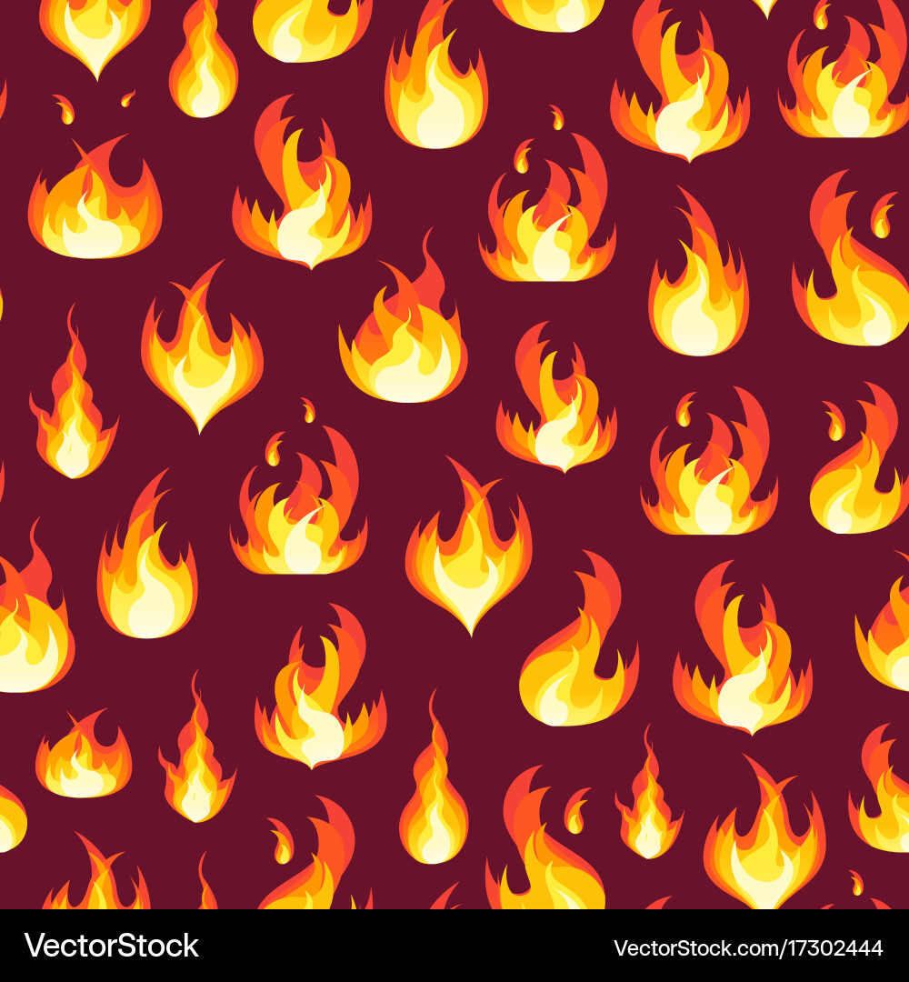 Cartoon fire flames background pattern Royalty Free Vector