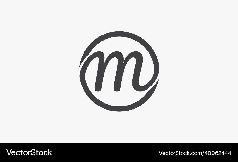 Circle script letter m logo isolated on white Vector Image