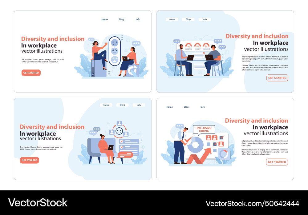 Diversity and inclusion set flat Royalty Free Vector Image