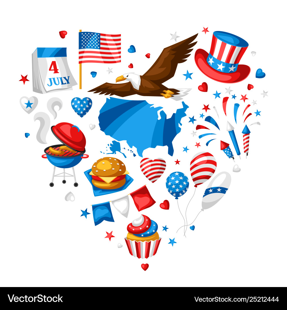 Fourth July Independence Day Greeting Card Vector Image