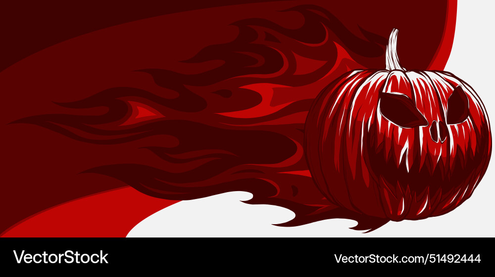 Halloween pumpkin with fire Royalty Free Vector Image