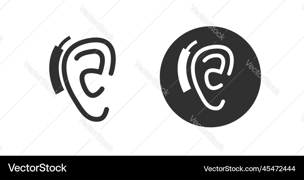 Hearing aid icon medical device or ear deaf help Vector Image
