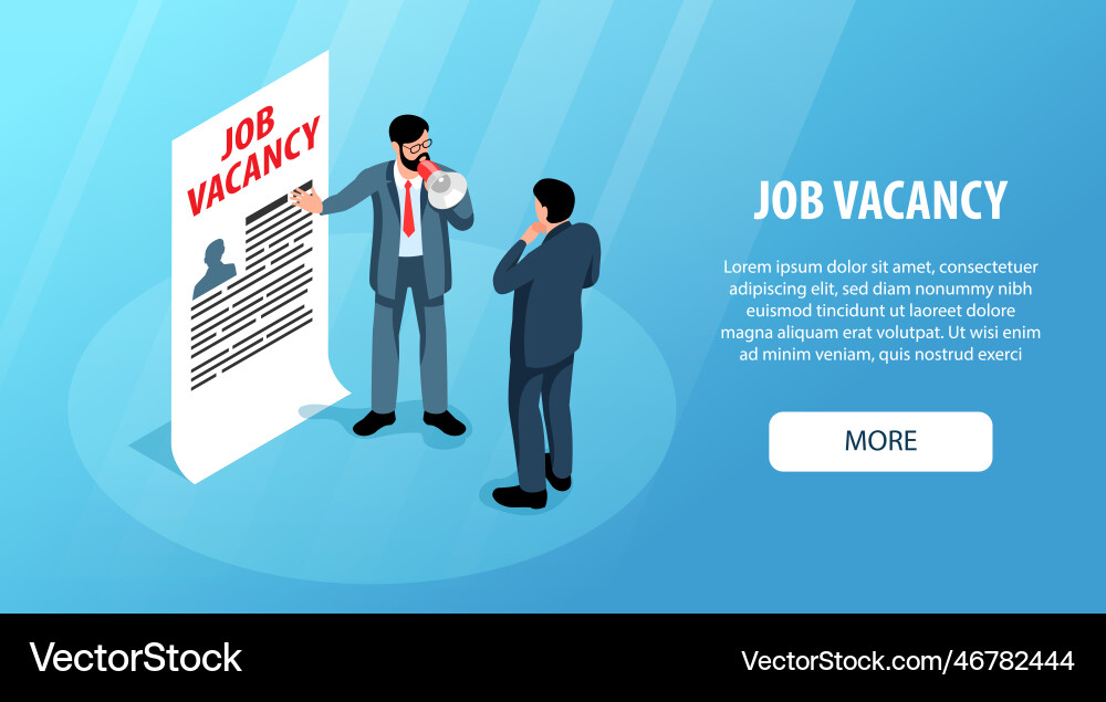 Job vacancy horizontal banner Royalty Free Vector Image