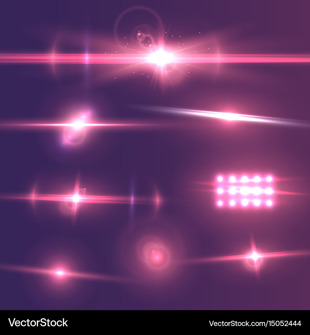 Lens flare effect set Royalty Free Vector Image