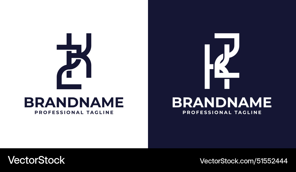 Letters zk and kz monogram logo suitable for any Vector Image