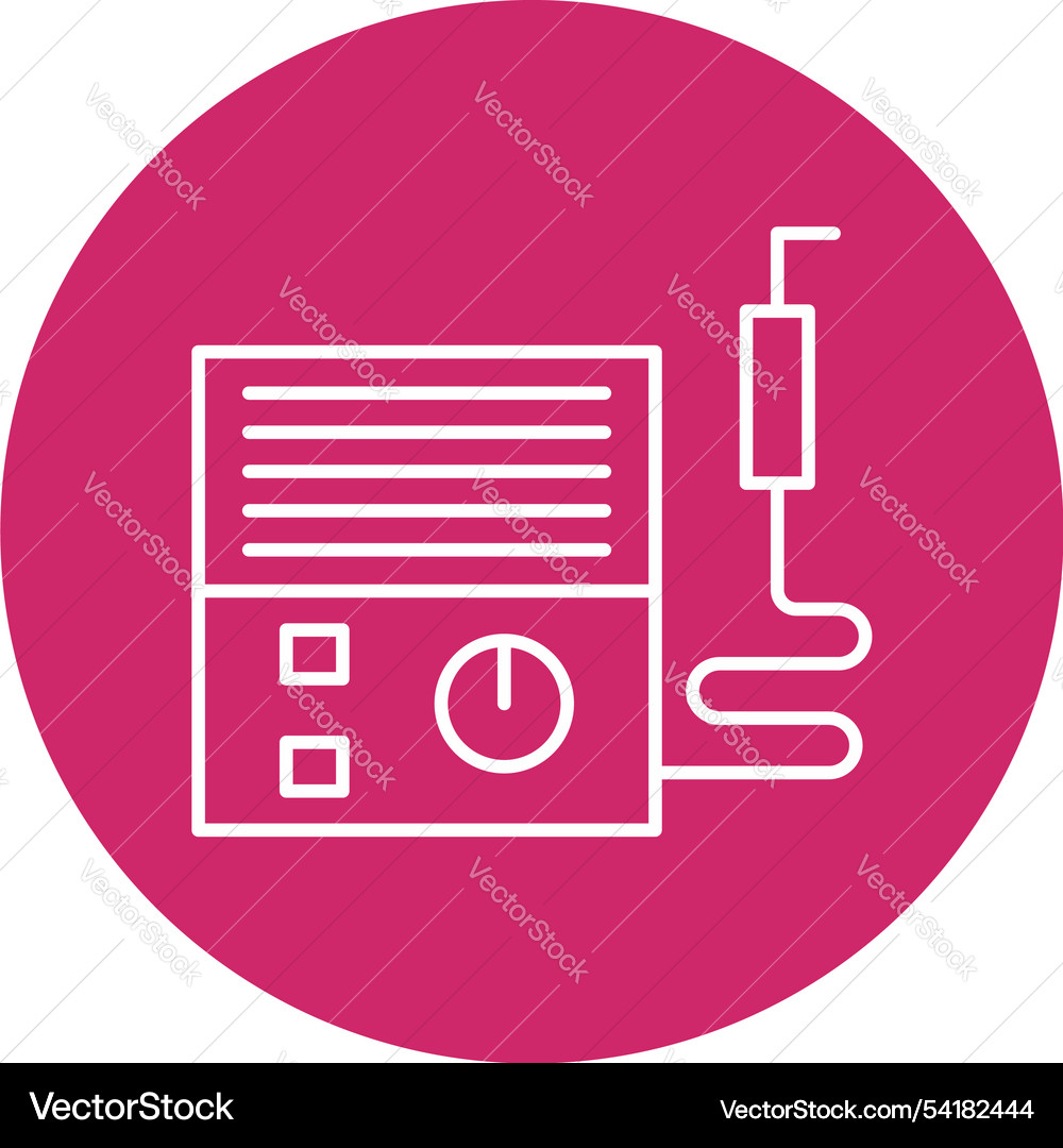 Plasma cutter line circle icon Royalty Free Vector Image