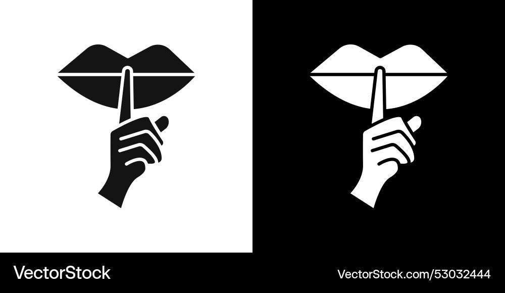 Please do quite pssst icon logo set Royalty Free Vector