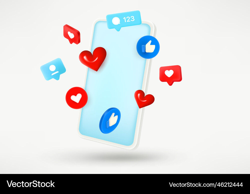 Social media web or mobile application with emoji Vector Image