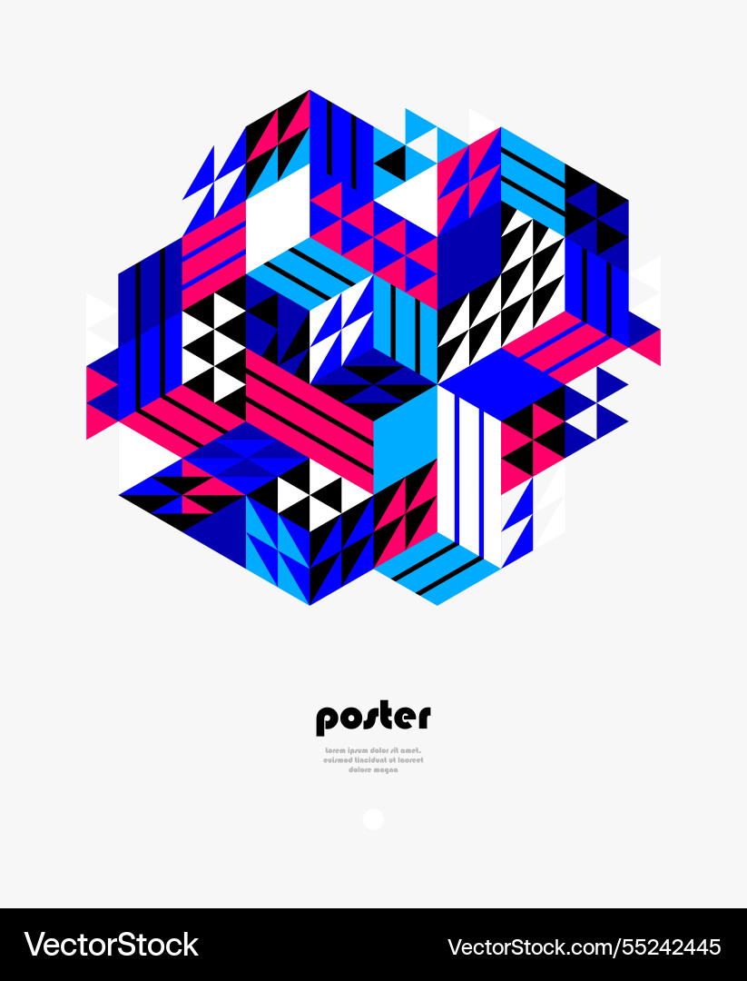 3d isometric cubic design geometric abstract Vector Image