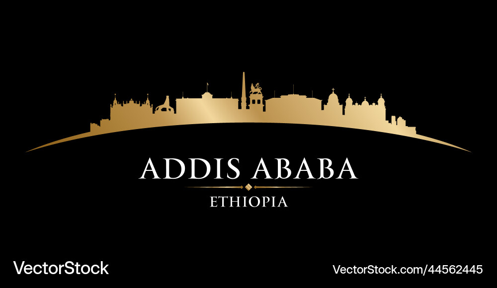 Addis ababa ethiopia city silhouette black Vector Image