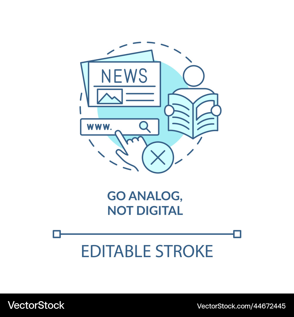 Analog vs. Digital Concept Icon Royalty Free Vector Image