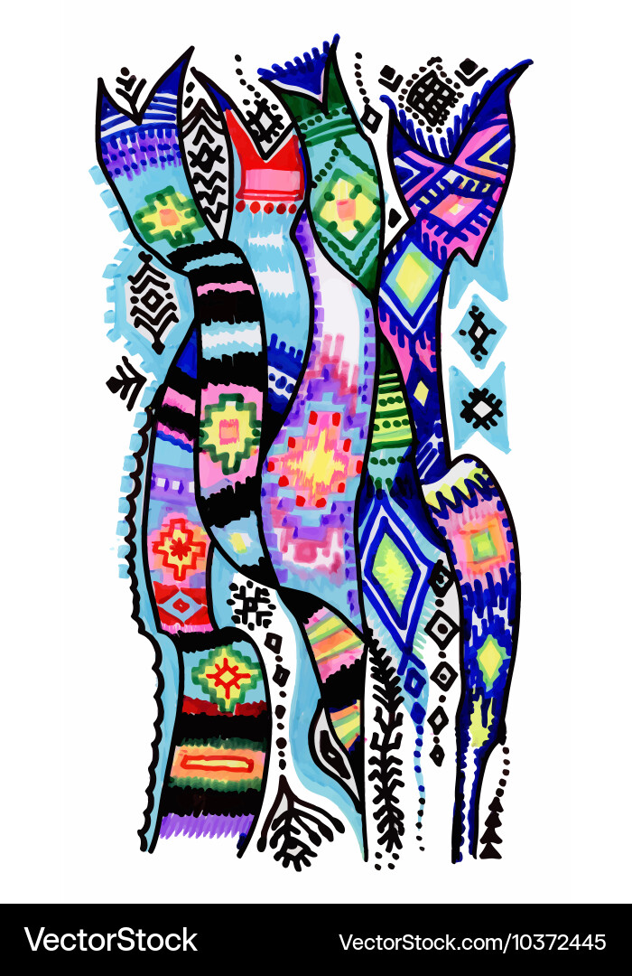 Colorful abstract felt-tip pen stripes texture Vector Image