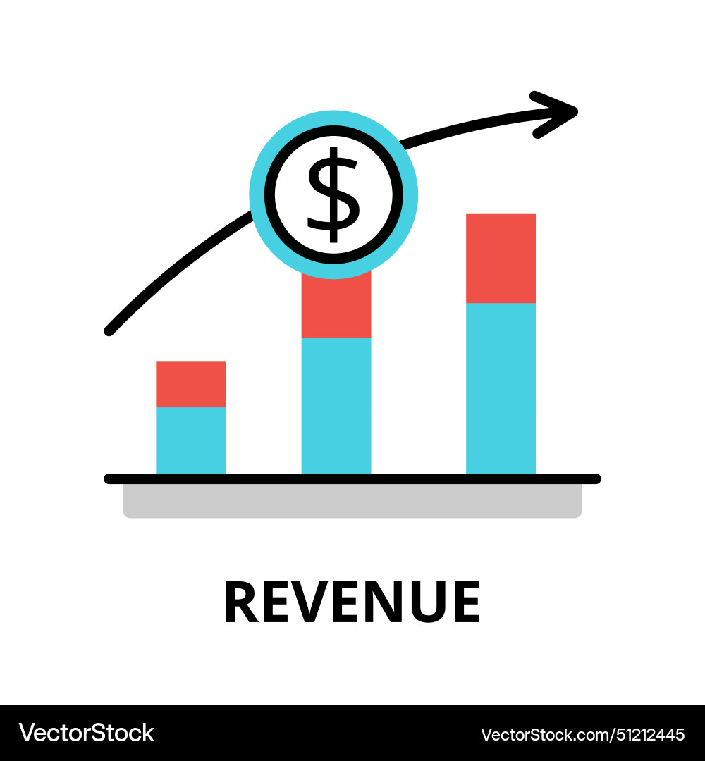 Concept of revenue icon modern flat thin line Vector Image