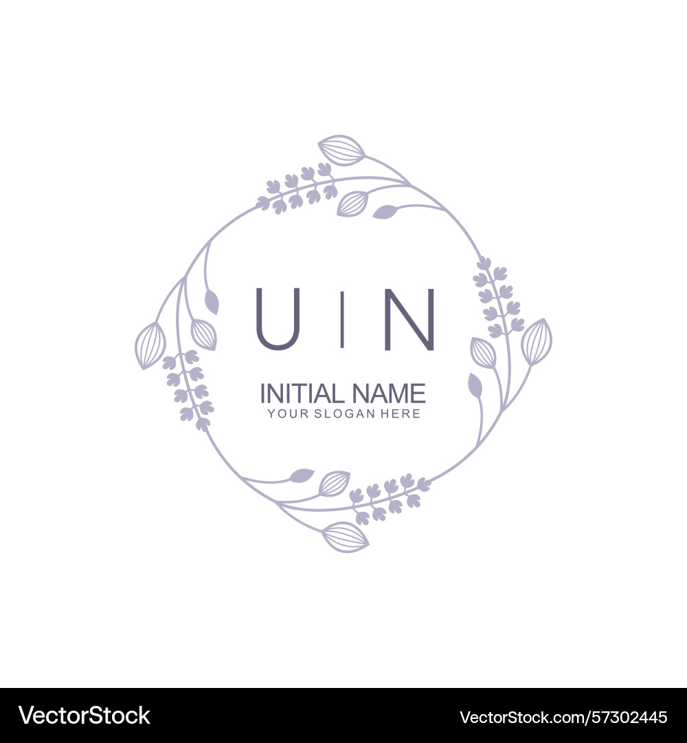 Floral inspired initial un logos for timeless Vector Image