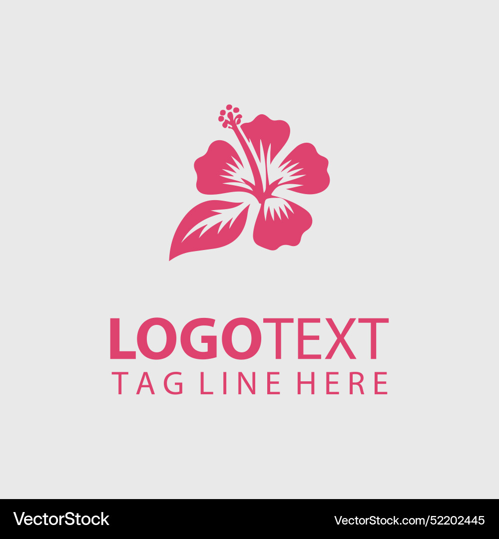Hibiscus flower logo Royalty Free Vector Image